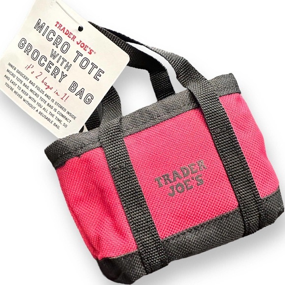 Trader Joes | Bags | Trader Joes Micro Tote Bag Red With Black Grocery Bag Limited Edition Brand ...
